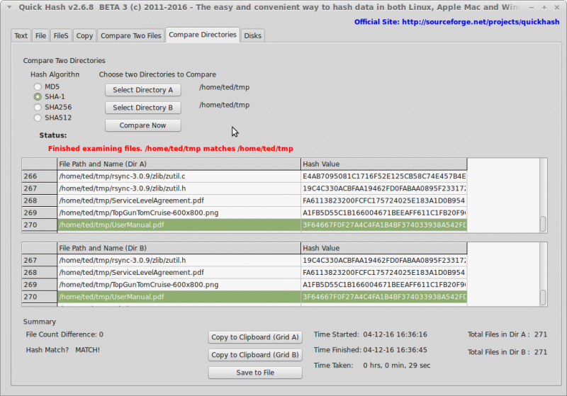 qhlinux1 | QuickHash GUI