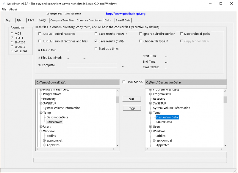 QuickHash-CopyTab | QuickHash GUI