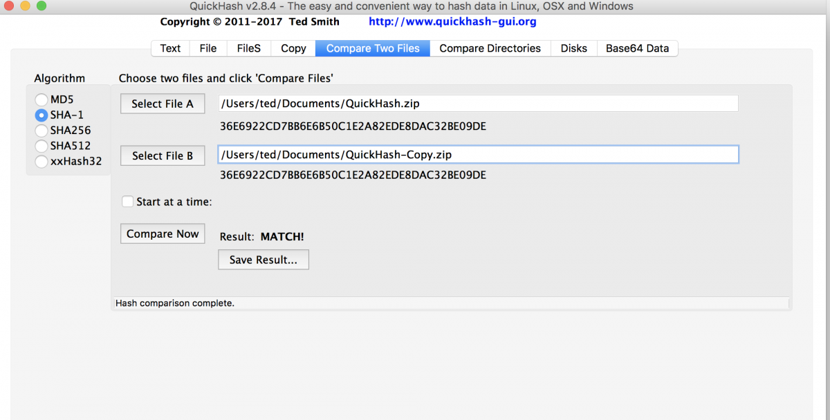 QuickHash-Screenshot_OSX4 | QuickHash GUI