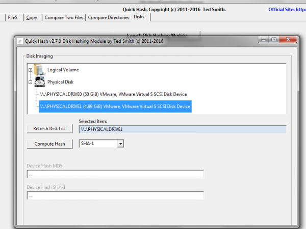 New Disk Hashing Interface of QuickHash for Windows and Linux – Sneak Preview! | QuickHash GUI