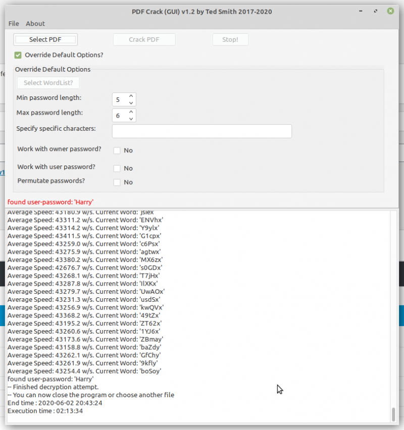 PDFCrack-GUI | QuickHash GUI