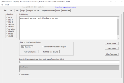 Screenshots of Quickhash running on Windows, Linux and Apple Mac OSX ...